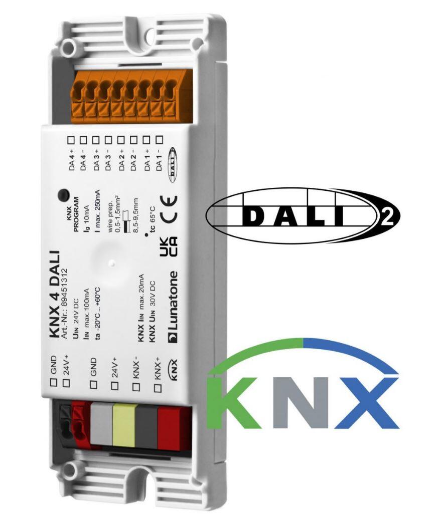KNX 4 DALI-2 gateway 120x41x22mm - Nortronic AS