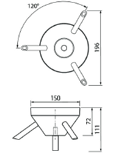 Takkopp med utgang for 3 lamper hvit - Nortronic AS
