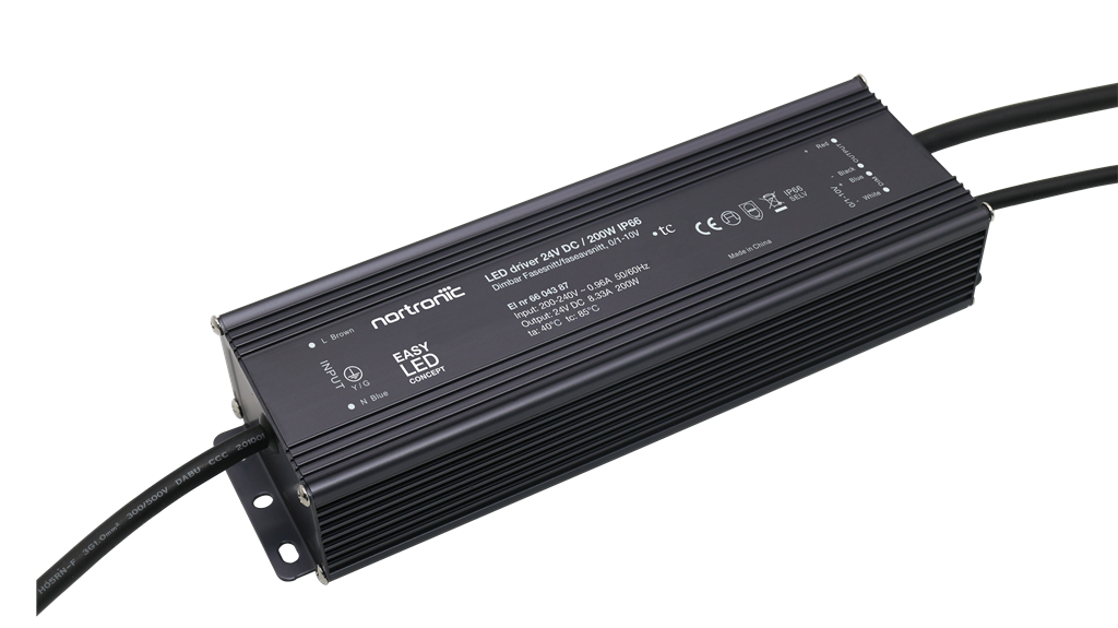 LED driver FD 24V 20-200W Fase 0/1-10V IP66 - Nortronic AS