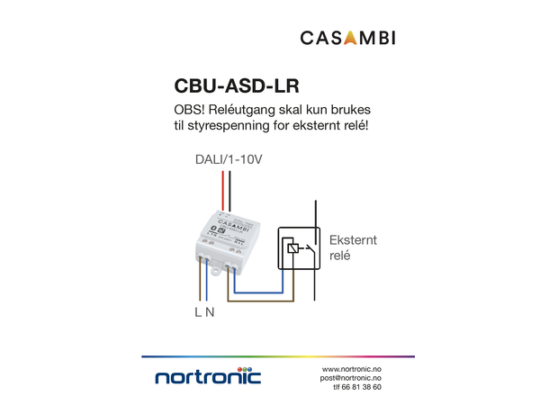 Casambi CBU-ASD dimmer 0-10V/DALI Rele, bryter eller sensorinngang ...