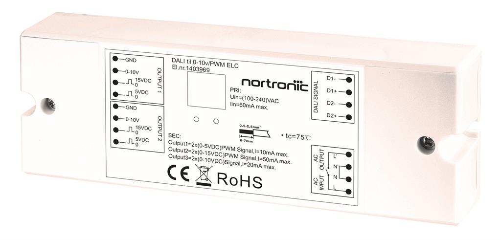 DALI til 0-10v/PWM ELC Konverterer DALI til 0-10v eller PWM - Nortronic AS